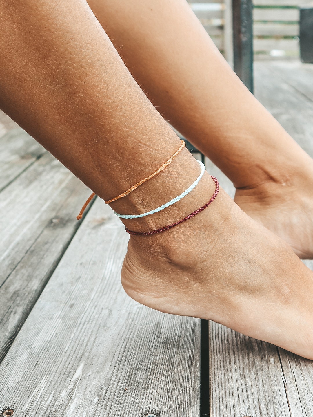 Tali Anklet, Braided Macrame Anklet, Ankle Bracelet, Pack of 2 Anklet , Micro Macrame ...