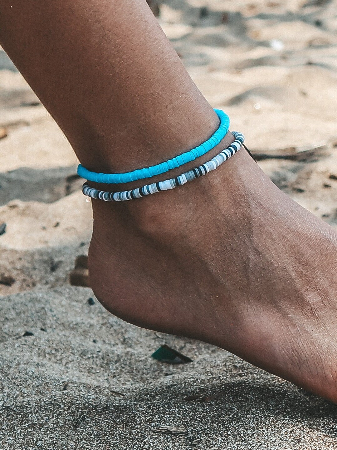 Bali Soul Polymer Clay Anklet: Waterproof Boho Surf Jewelry - Etsy