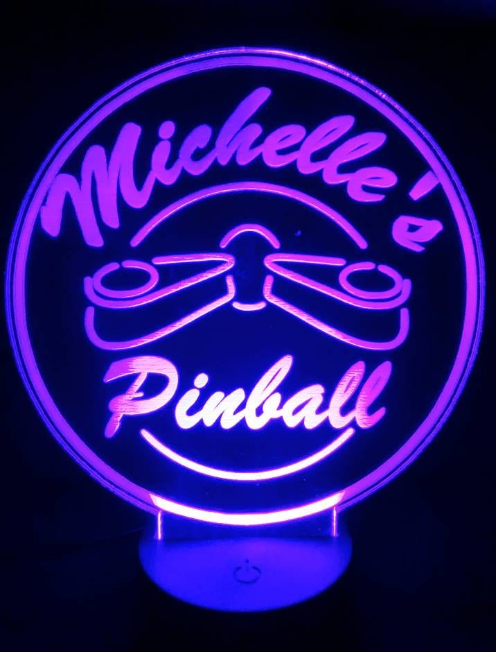 Personalize Arcade Pinball Acrylic LED Light, LED Nightlight, LED ...