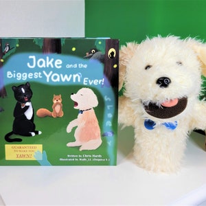 Dog Hand Puppet White Cute Dog Puppet Soft Furry Dog Puppet for Book ...