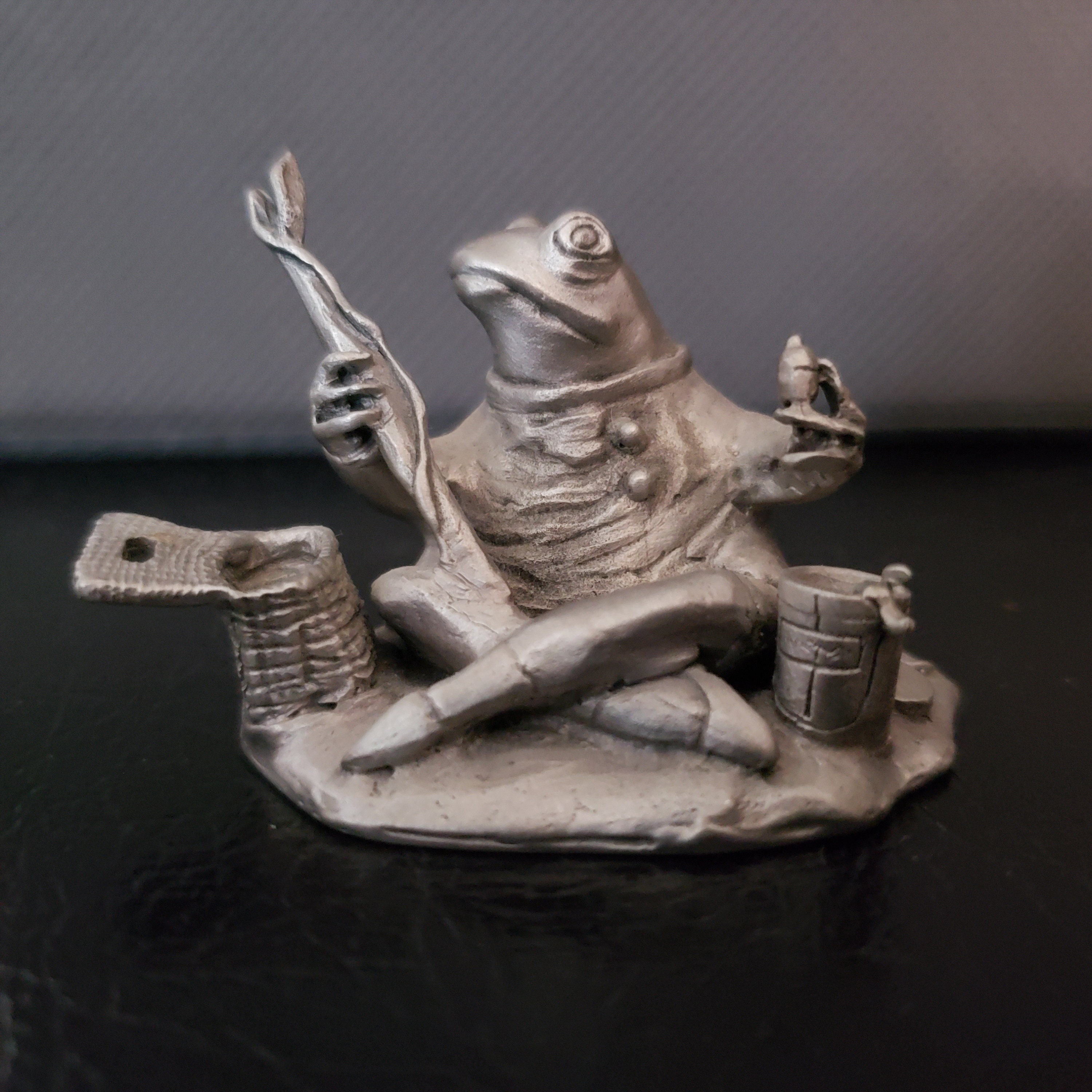 Pewter Frog Fisherman - Etsy