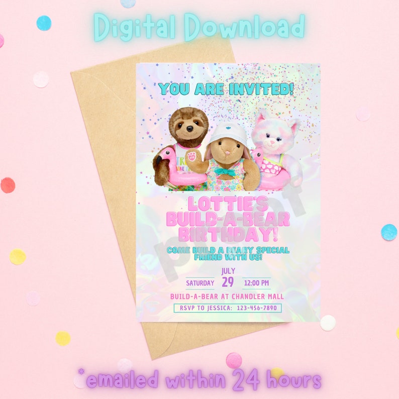 Build-a-bear Party Invitation Birthday Invite Digital Invite - Etsy