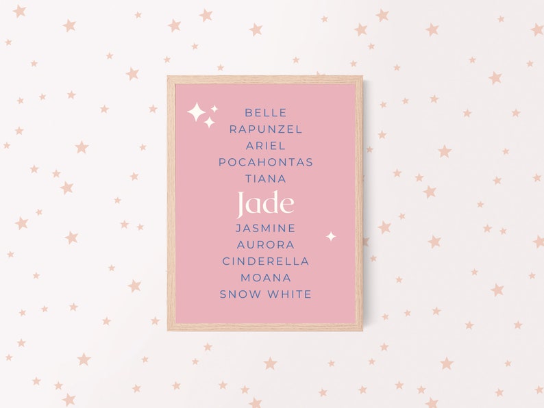 Custom Princess Name Print Boho Wall Decor Girls Name Digital Boho ...