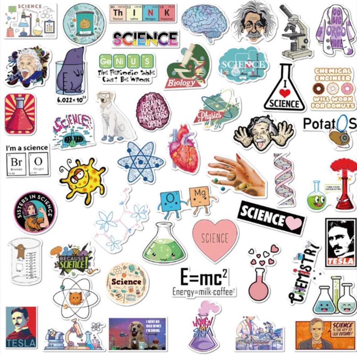 10/30/50PCS Science Laboratory Chemical Programming Stickers | Etsy