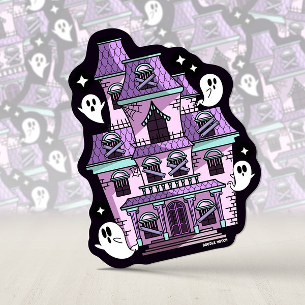 Haunted House Scrapbook Sticker - Etsy