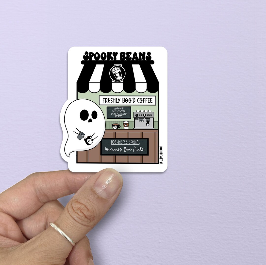Ghost Barista Coffee Sticker - Etsy
