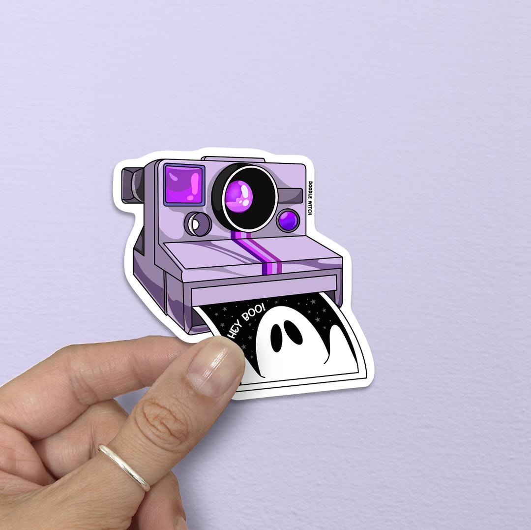 Ghost Polaroid Camera Sticker - Etsy