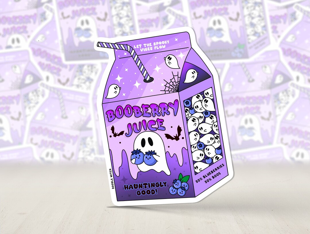 Booberry Juice Sticker Blueberry Sticker Ghost Sticker Cute - Etsy