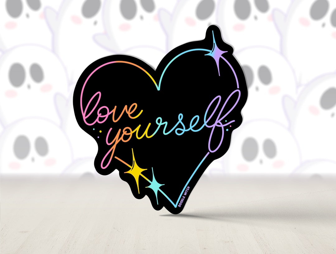 Love Yourself Sticker, Positivity Sticker, Heart Sticker, Pastel ...