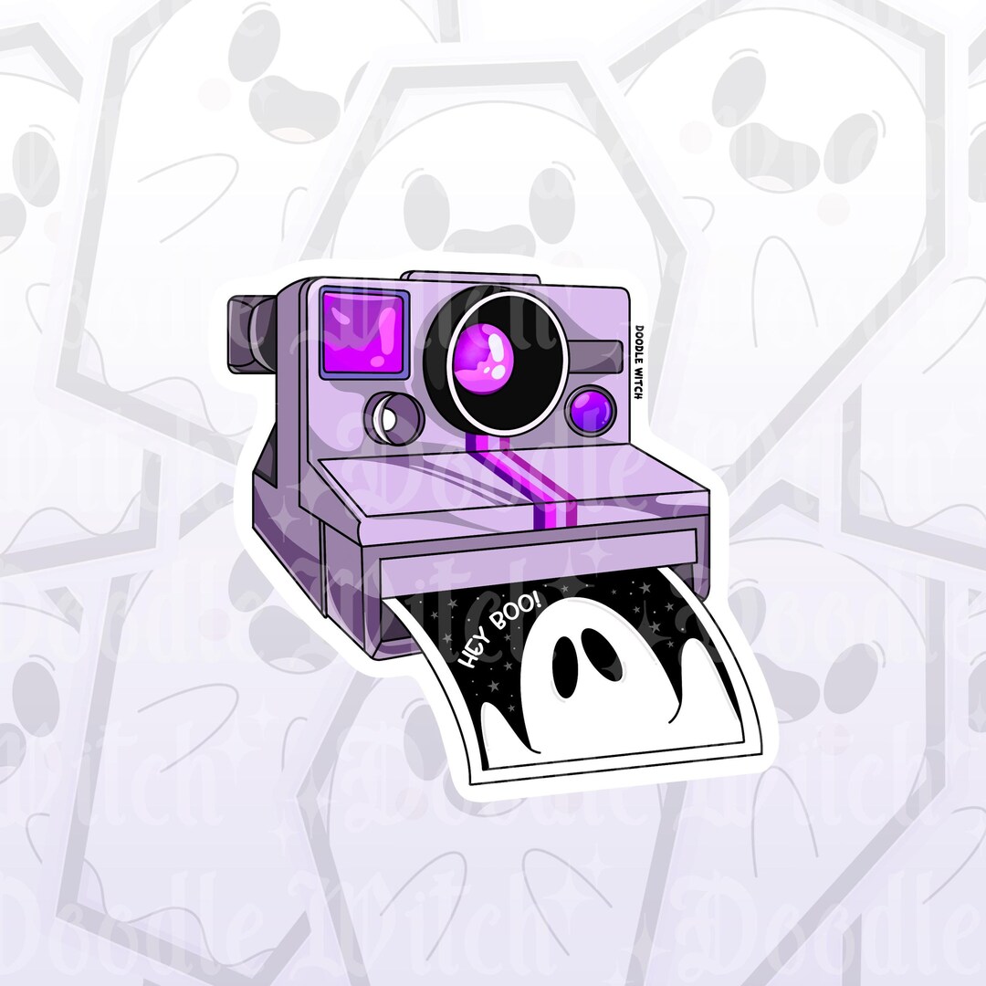 Ghost Polaroid Camera Stickers, Camera Sticker, Ghost Sticker ...
