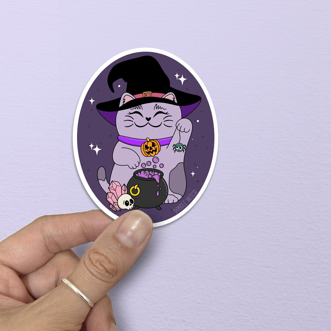 Witchy Cat Sticker - Etsy