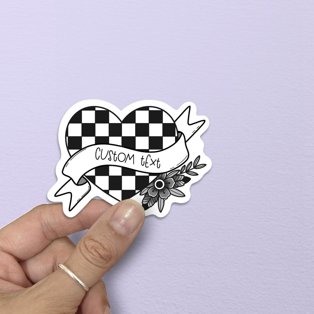 Custom Checkerboard Emo Heart, Emo Name Sticker Labels, Still Emo ...