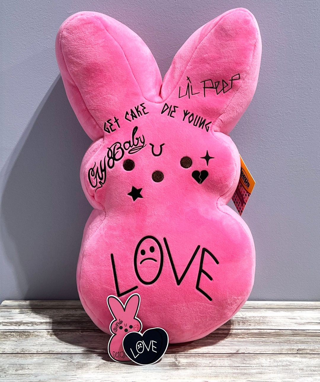 Lil Peep Pink Bunny Plush, Lil Peep Tatted Plush, Gifts for Lil Peep ...