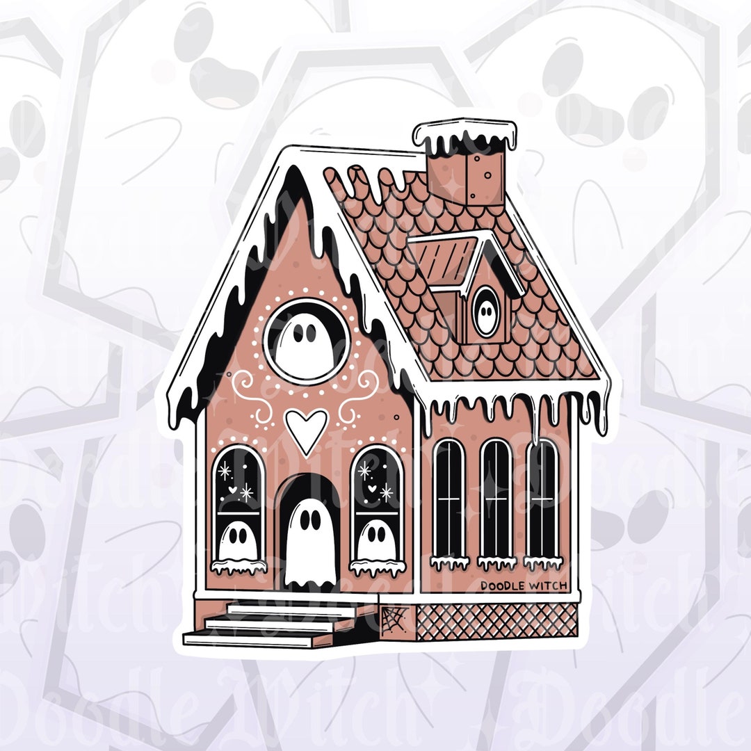 Spooky Gingerbread House, Spooky Sticker, Haunted Gingerbread Sticker ...
