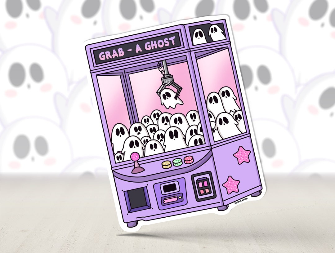 Ghost Crane Machine Sticker, Spooky Crane Machine, Spooky Stickers ...