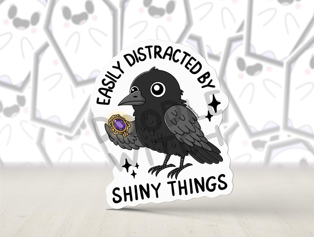 I Love Shiny Things, Raven Crow Sticker, Goth Gifts, Bird Stickers ...