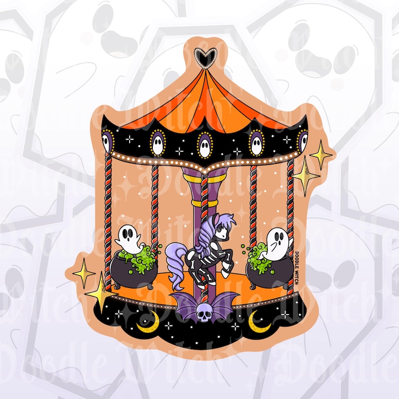 Spooky Pastel Goth Carousel Sticker - Etsy