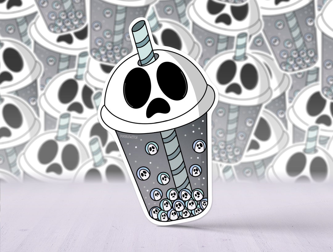 Spooky Boba Tea Sticker Spooky Ghost Sticker Goth Sticker - Etsy