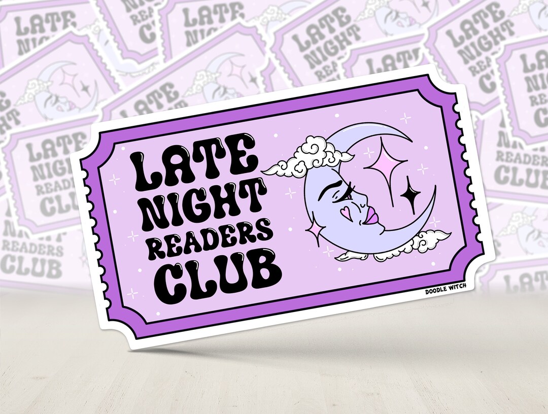 Late Night Readers Club, Book Club Stickers, Ghost Stickers, Book Club ...