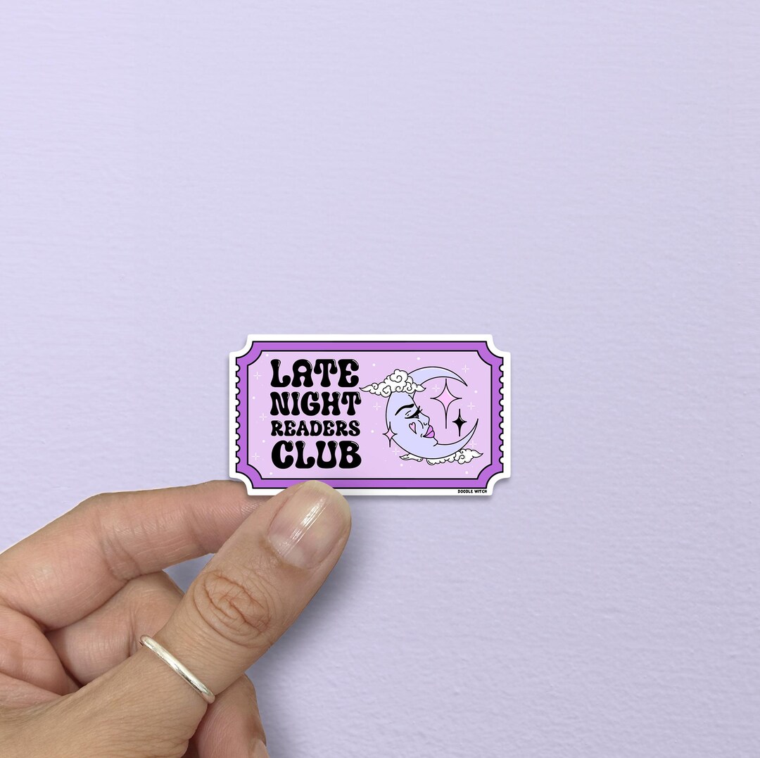 Late Night Readers Club Sticker, Booktok, Glossy Vinyl - Etsy