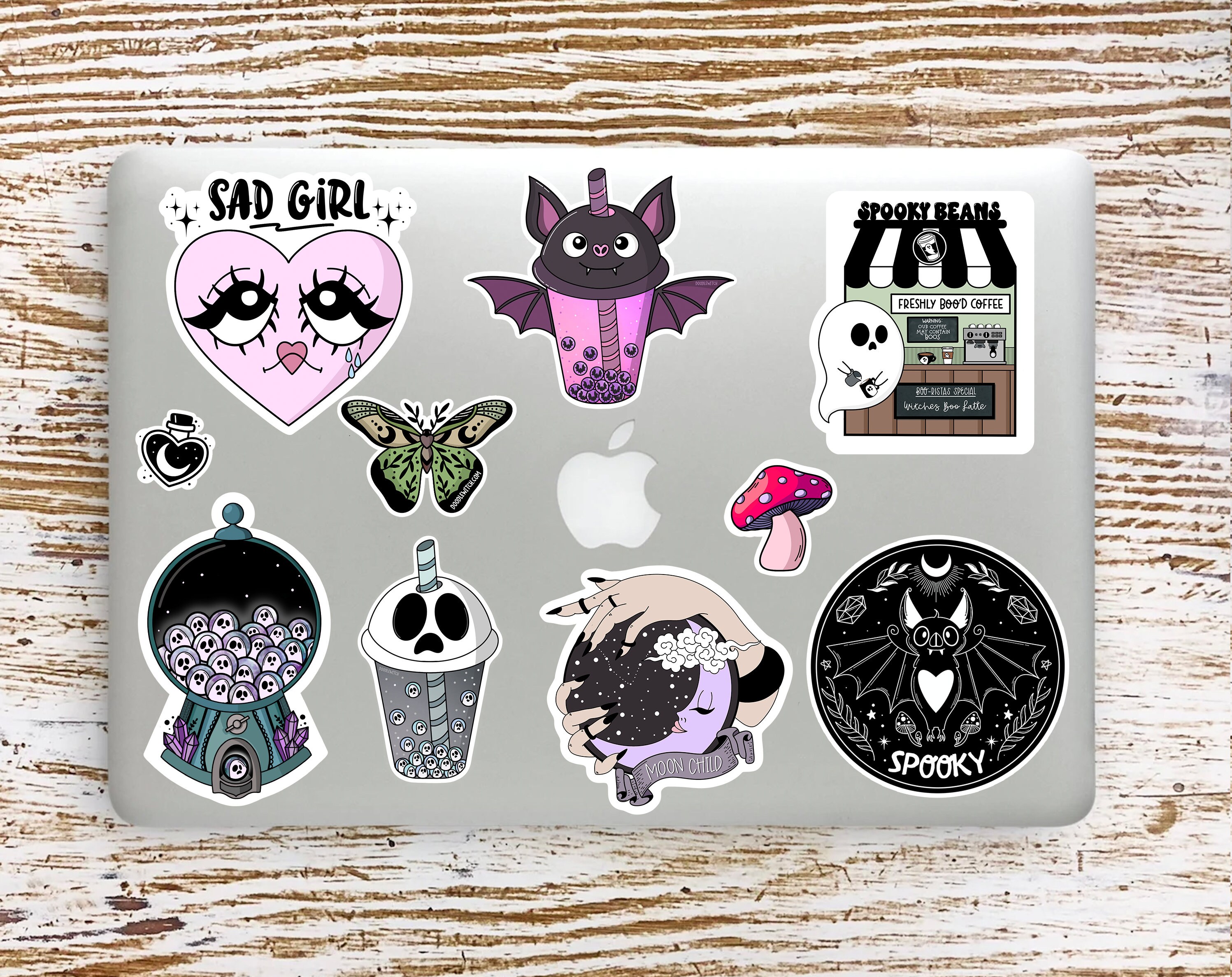Spooky Boba Tea Sticker Spooky Ghost Sticker Goth Sticker - Etsy