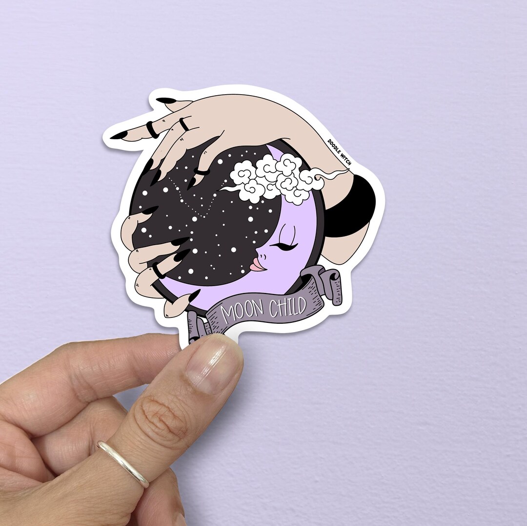 Moon Child Sticker, Moon Stickers, Celestial Sticker, Witch Stickers ...