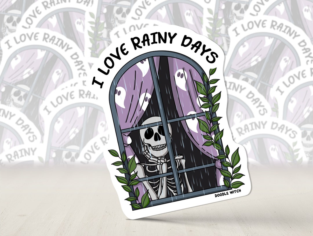 I Love Rainy Days Sticker, Rain Sticker, Small of Rain Sticker ...