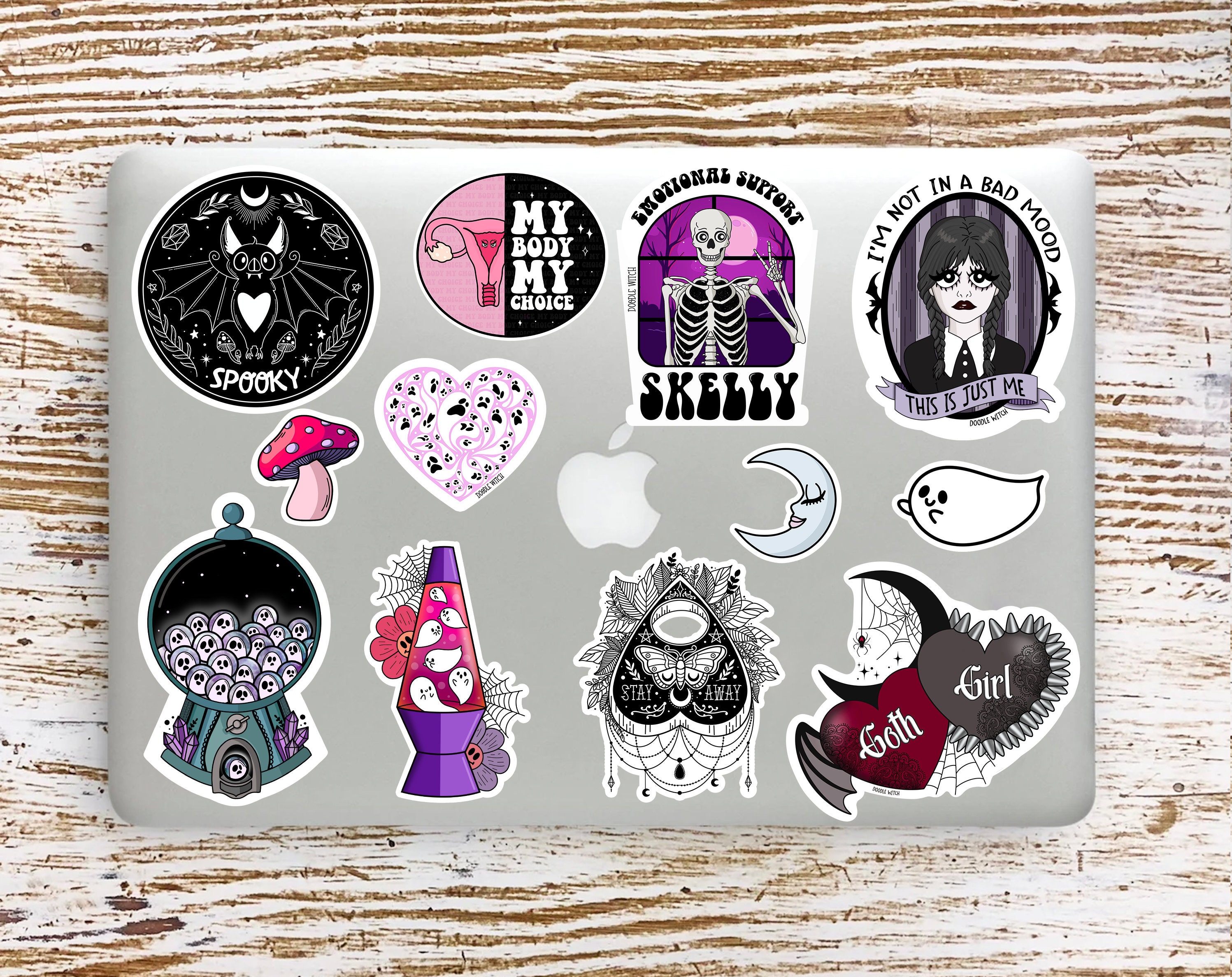 Goth Girl Sticker Goth Girl Stickers Halloween Stickers - Etsy