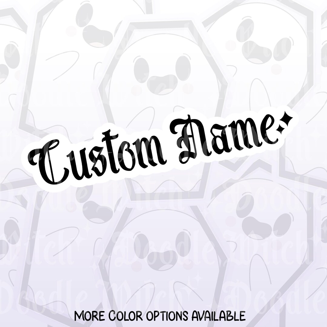 Custom Spooky Name Stickers, Gothic Name Sticker Labels, Witchy Name ...