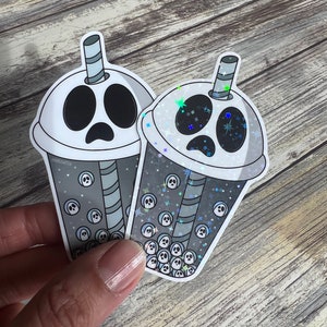 Spooky Boba Tea Sticker Spooky Ghost Sticker Goth Sticker - Etsy