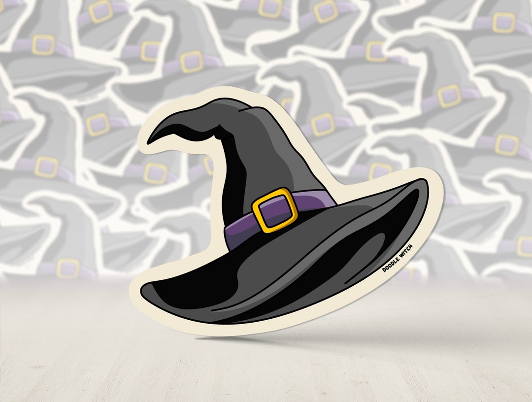 Witch Hat Sticker, Witch Sticker, Witches Hat Sticker, Halloween ...