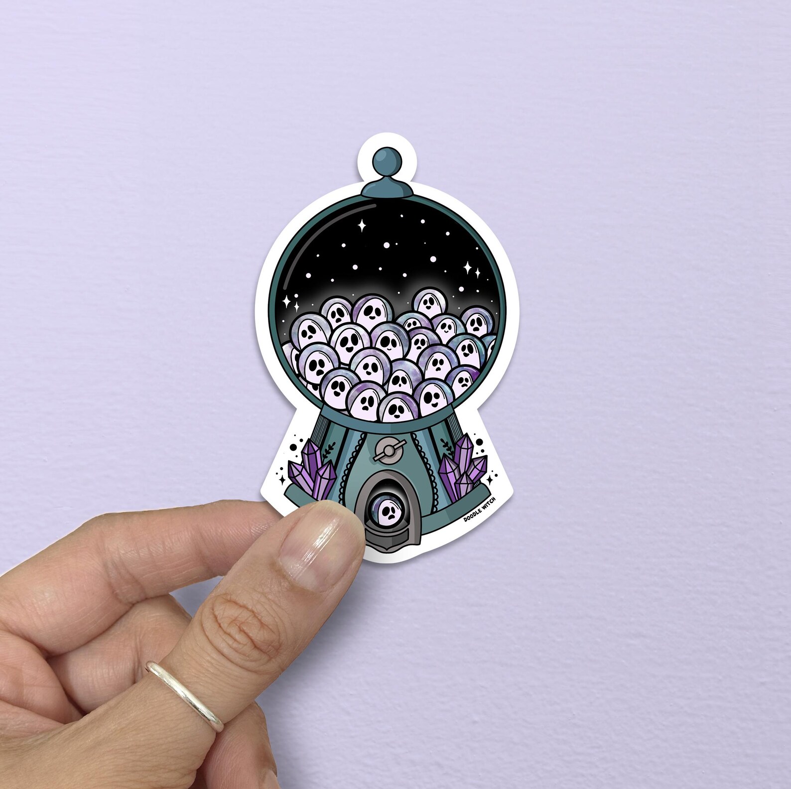 Spooky Ghost Gumball Machine Sticker, Goth Crystal Witch Decor - Etsy