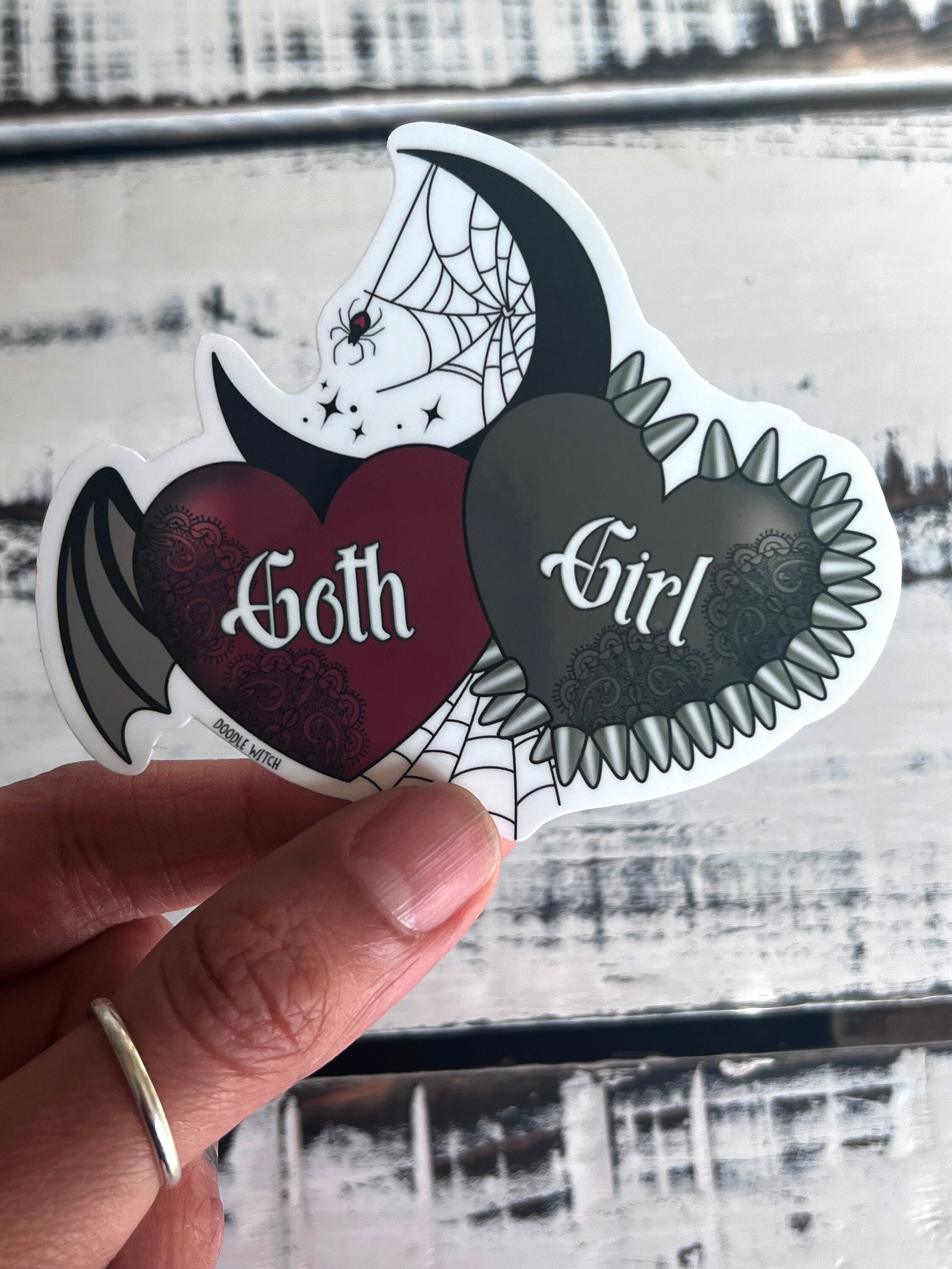 Goth Girl Sticker Goth Girl Stickers Halloween Stickers - Etsy