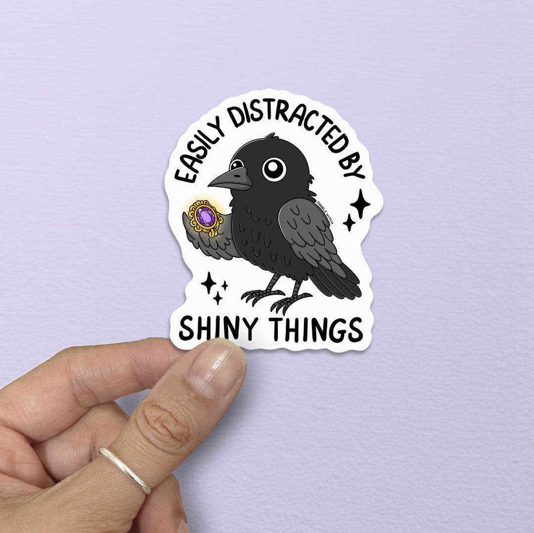 I Love Shiny Things, Raven Crow Sticker, Goth Gifts, Bird Stickers ...
