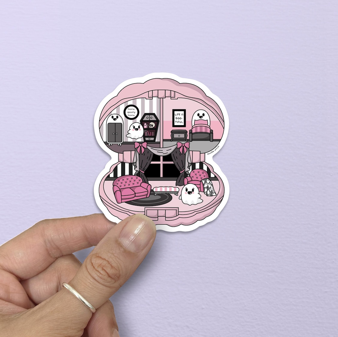 Ghost House Sticker, Vintage Pocket Toy, Y2K Nostalgia Inspired Sticker ...