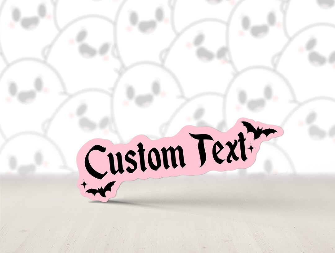 Custom Spooky Name Stickers, Gothic Name Sticker Labels, Pastel Goth ...
