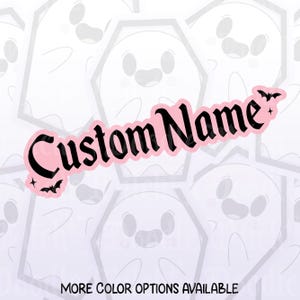 Custom Bat Name Stickers, Gothic Name Sticker Labels, Pastel Goth ...