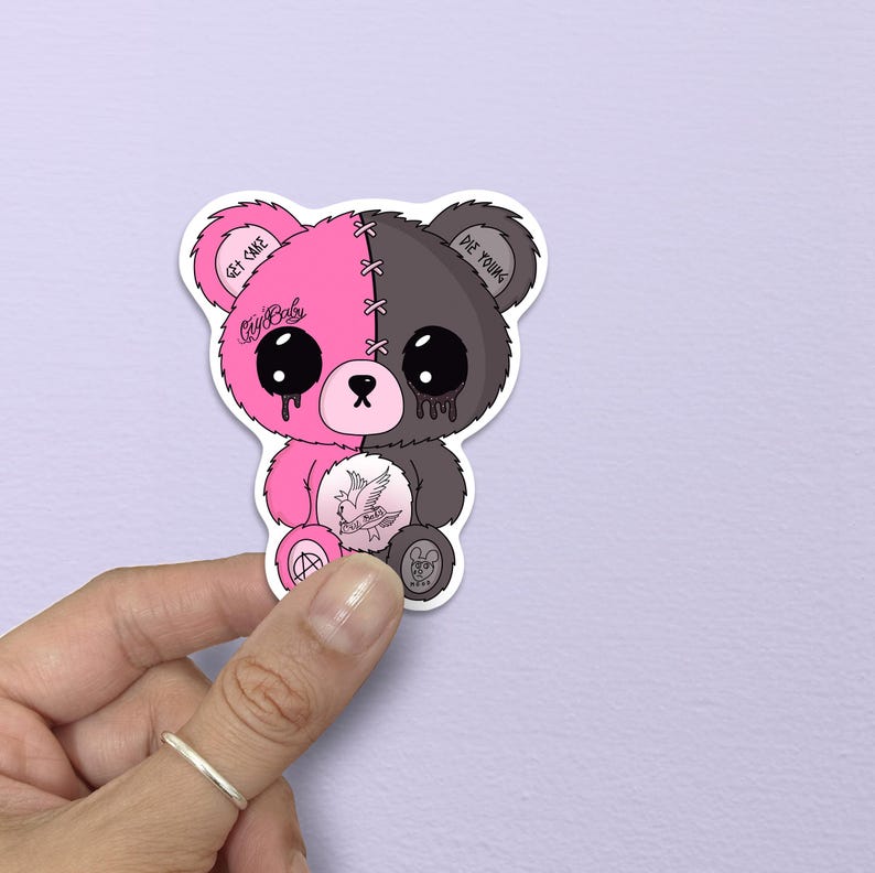 Lil Peep Inspired Sticker, Lil Peep Bear, Lil Peep Sticker, Cry Baby ...