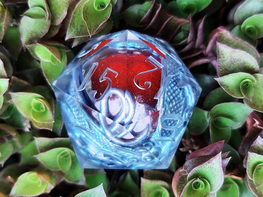 Basilisk Glamour-core | Liquid Core Giant D20 Dice | Choose Your Inking ...