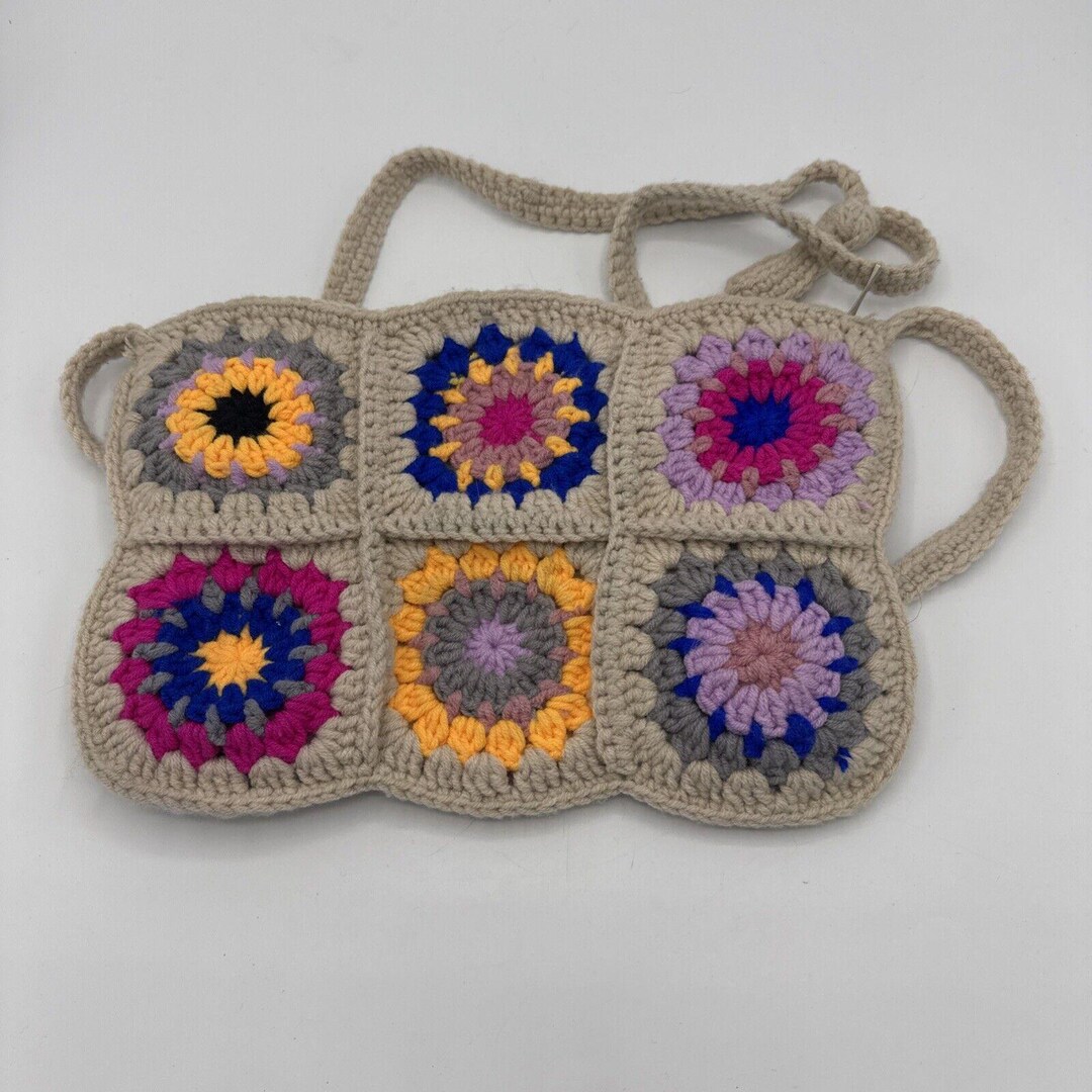 Handmade Crocheted Granny Square Hand Bag/purse/crossbody Bag 7.5x11 - Etsy