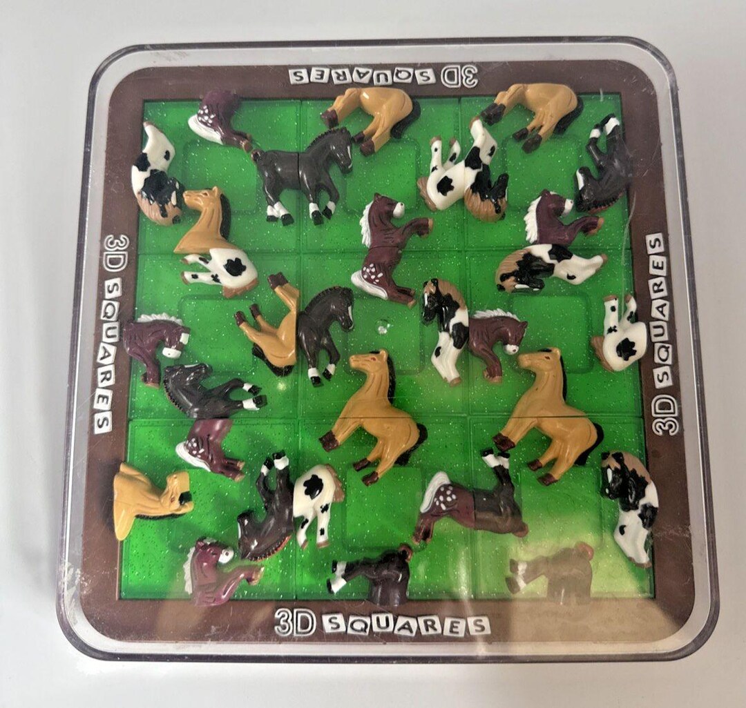 Vintage Damert Company 3D Squares Horse Puzzle Multiple Pieces, W/case ...