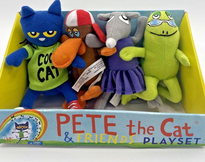 Vintage RARE Pete the Cat & Friends Plush Playset Set of 4 Mini Plush ...