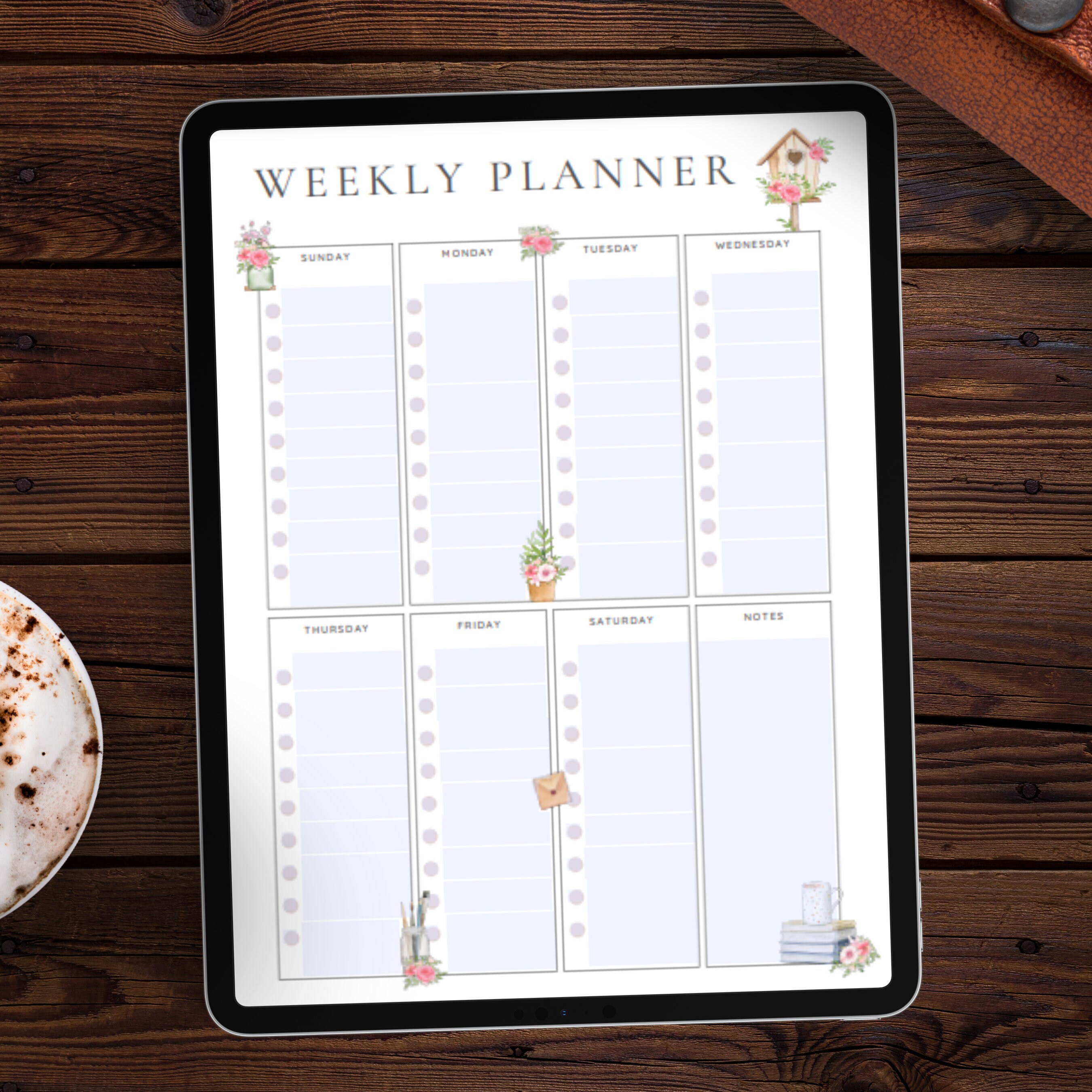 Illustrated Weekly Overview Planner Printable Insert, Minimalist ...