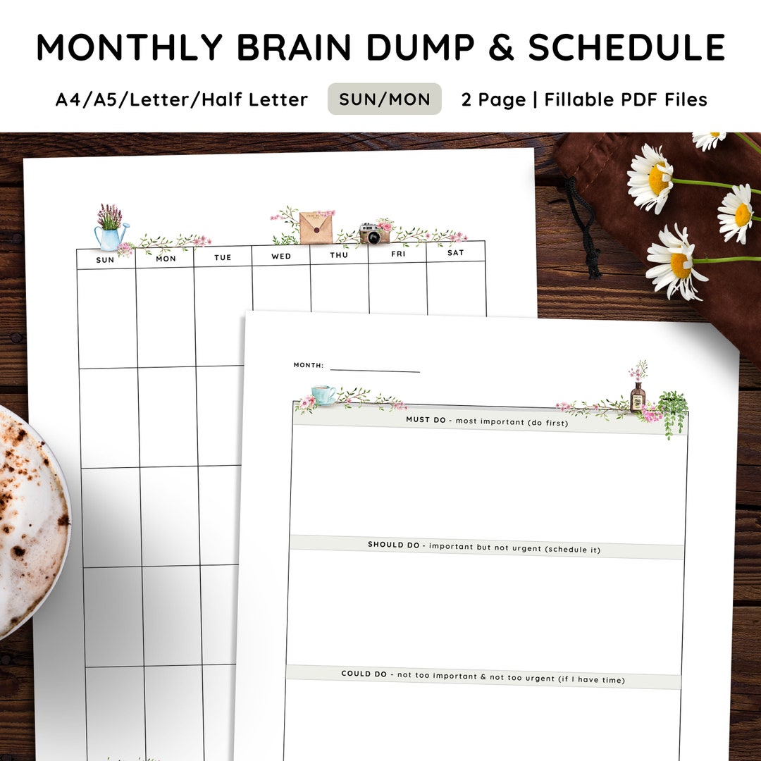 ADHD Mom to Do List Brain Dump Planner Printable, Homeschool Mama ...