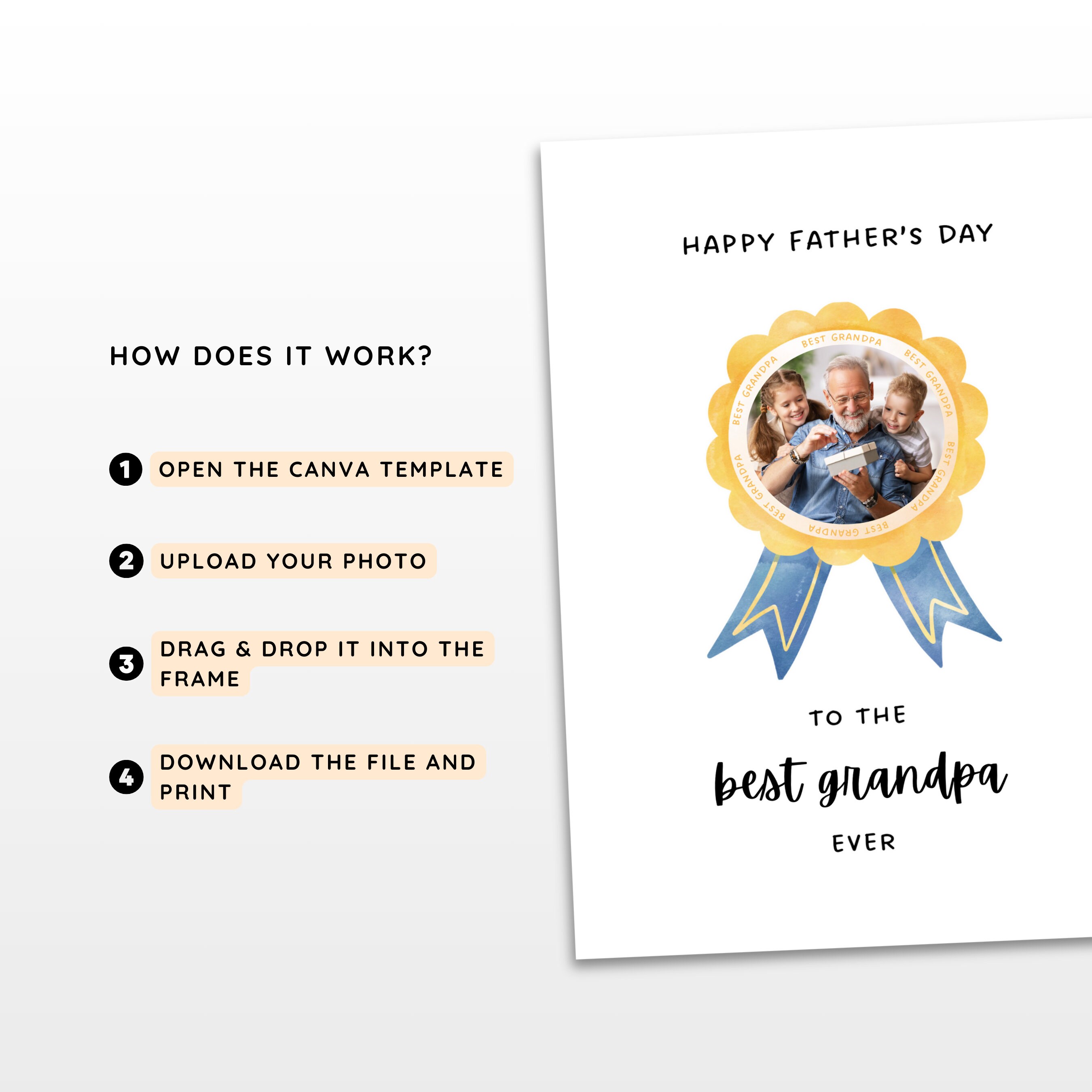 Grandpa Happy Fathers Day Printable Best Grandad Ever Card for ...
