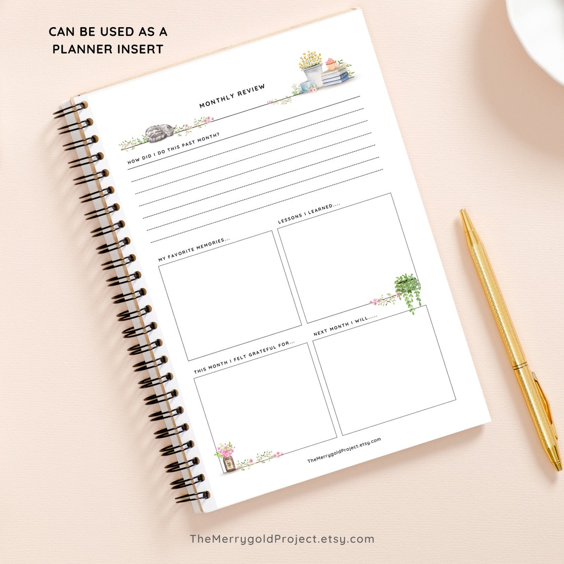 Monthly Self Reflection Printable Planner Journal Page PDF - Etsy