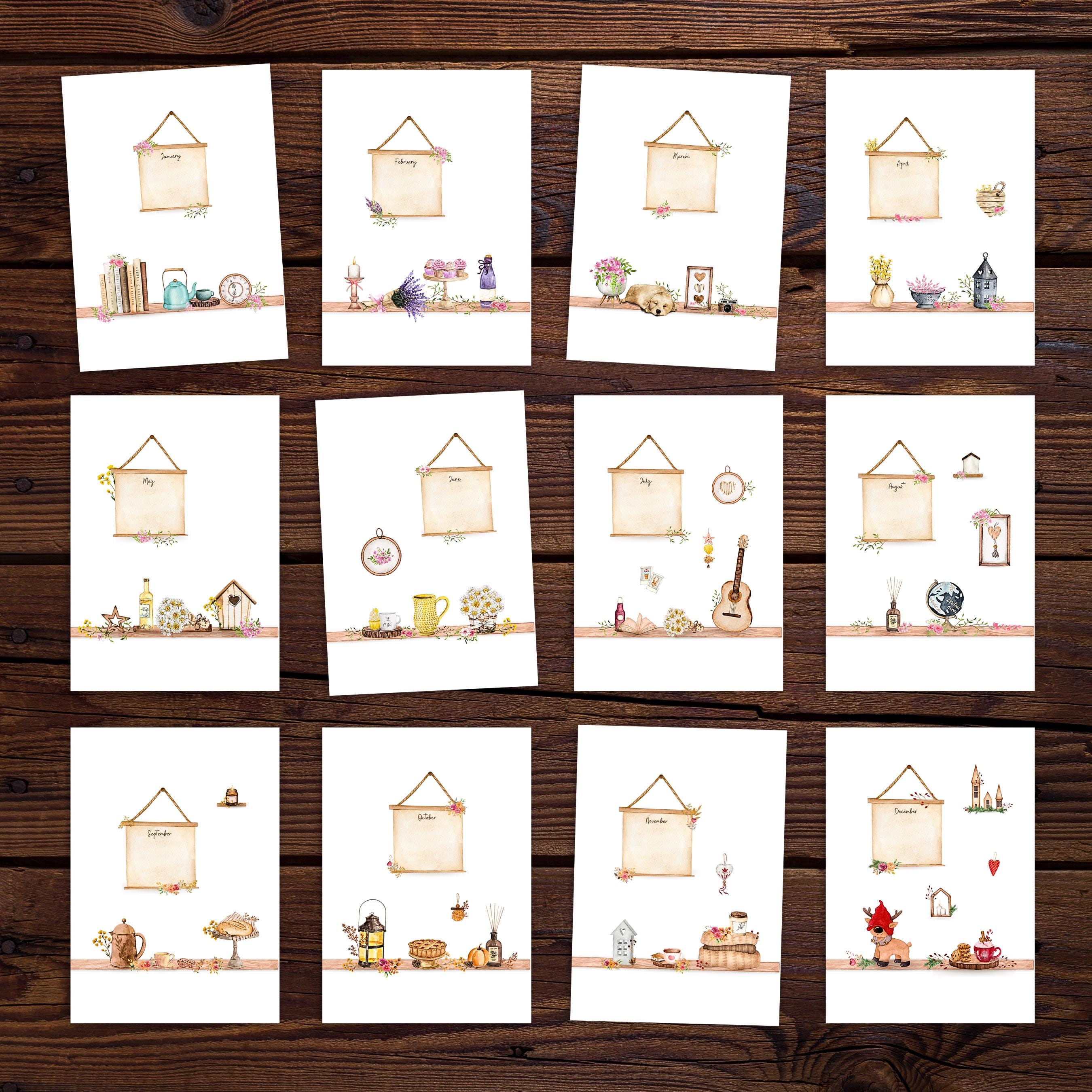Monthly Planner Dashboards. Printable Dividers & Aesthetic Month ...