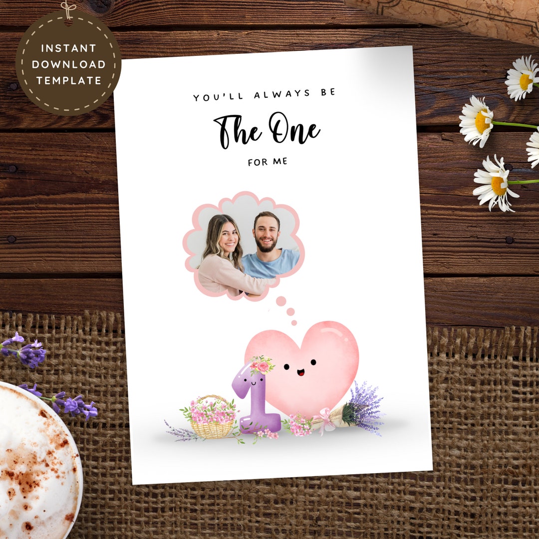 First Wedding Anniversary Card, Romantic Funny Printable 1st ...