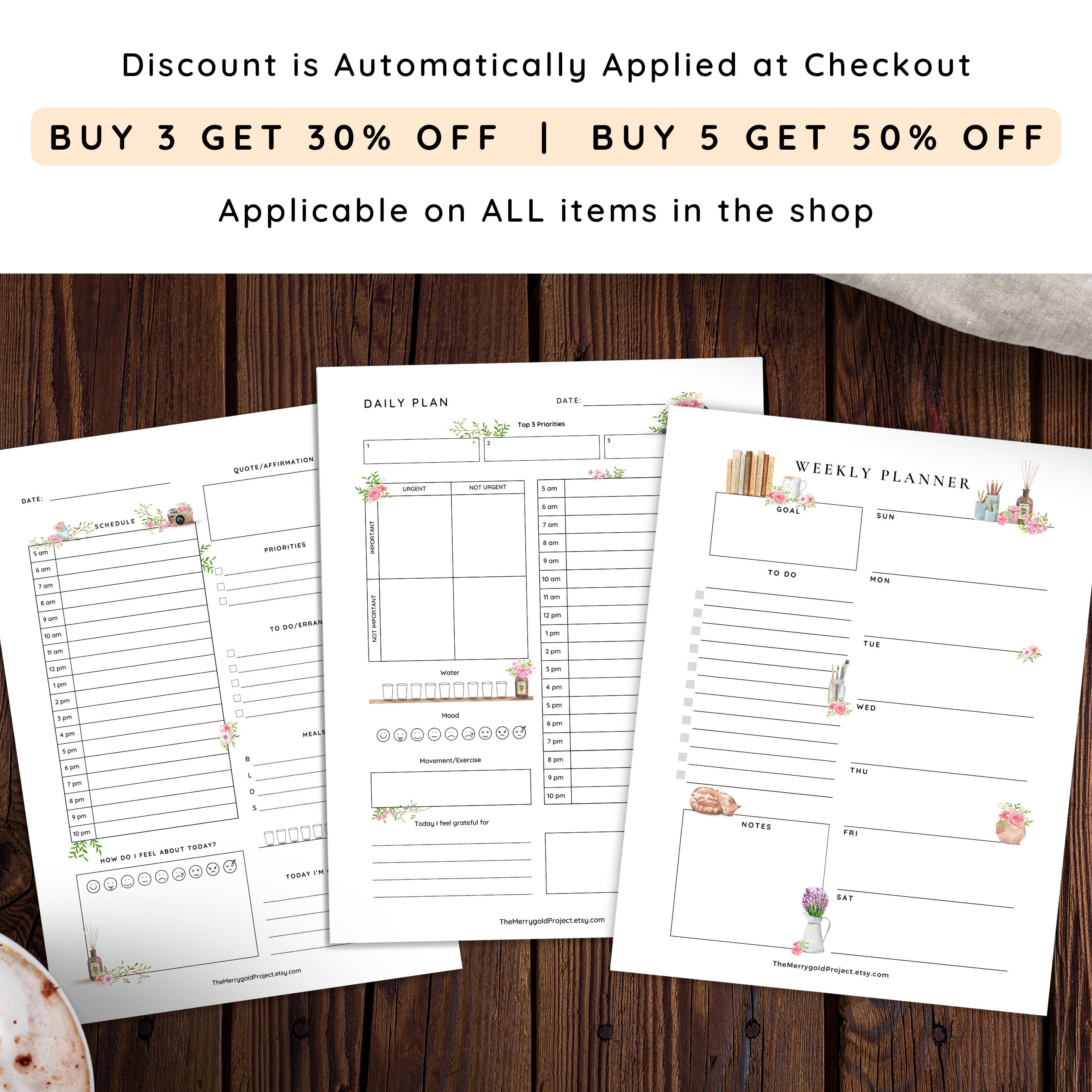 Monthly Self Reflection Printable Planner Page, Wellness Manifestation ...