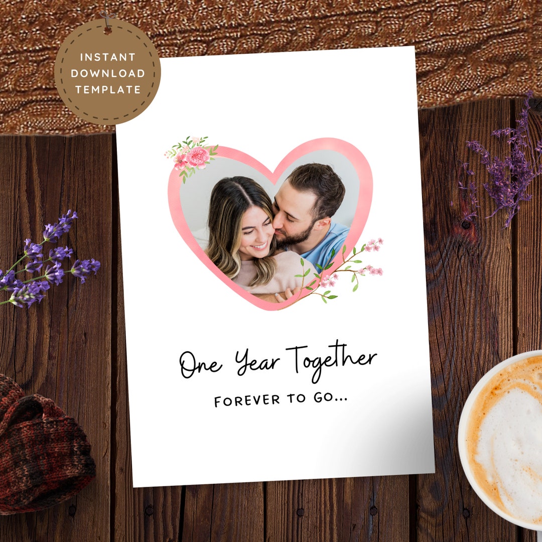 1 Year Anniversary Card for Wife, First One Year Paper Anniversary ...